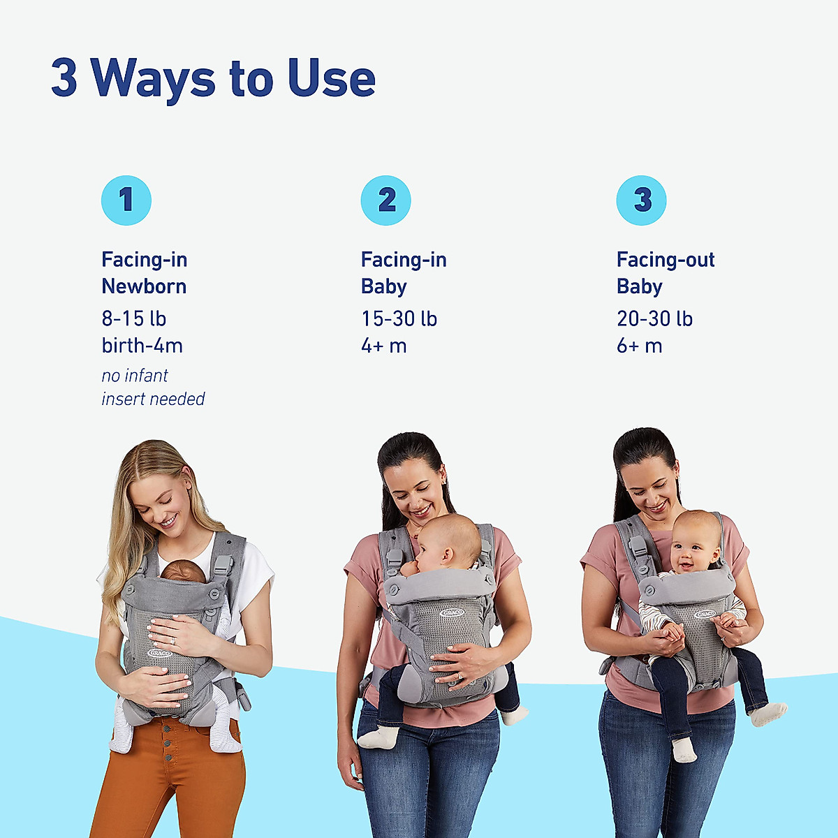 Graco® Cradle Me™ Lite 3-in-1 Baby Carrier, Oatmeal
