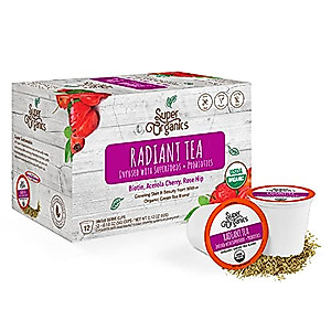 Super Organics Beauty Boost Green Tea Pods With Superfoods & Probiotics | Keurig K-Cup Compatible | Beauty Tea, Skin Care Tea | USDA Certified Organic, Vegan, Non-GMO Natural & Delicious Tea, 12ct