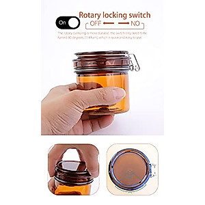 wonplug Coffee Canister for Ground Coffee, Coffee Storage Airtight Canister Coffee Jar Mini Kitchen Canisters for 220ml Food Coffee Bean Storage Travel-2 Pack (Brown)