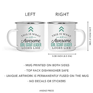 Andaz Press 11oz. Stainless Steel Campfire Coffee Mug Gift, This is What an Awesome Girl Scout Leader Looks Like, 1-Pack, Birthday Gift Ideas Coworker Him Her, Includes Gift Box