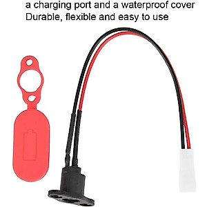 Battery Charger Connector Plug, Charging Port for M365 with Waterproof Cover for M365 Electric Scooter Accessory