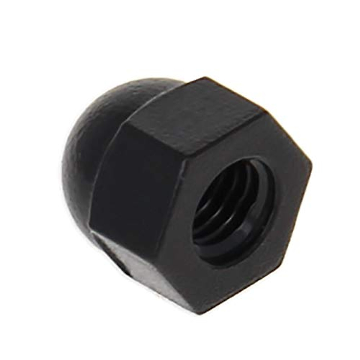 MroMax Acorn Hex Cap Nuts M3 Dome Cap Head Nuts Nylon Hexagon Decorative Crown Cap Locknuts Fasteners for Screws Bolts Black Tone 10Pcs