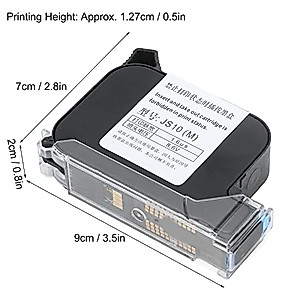 YOAS Inkjet Cartridge, Stable Viscosity Black Ink Cartridges Quick Drying JS10 (M) for Manual Printers