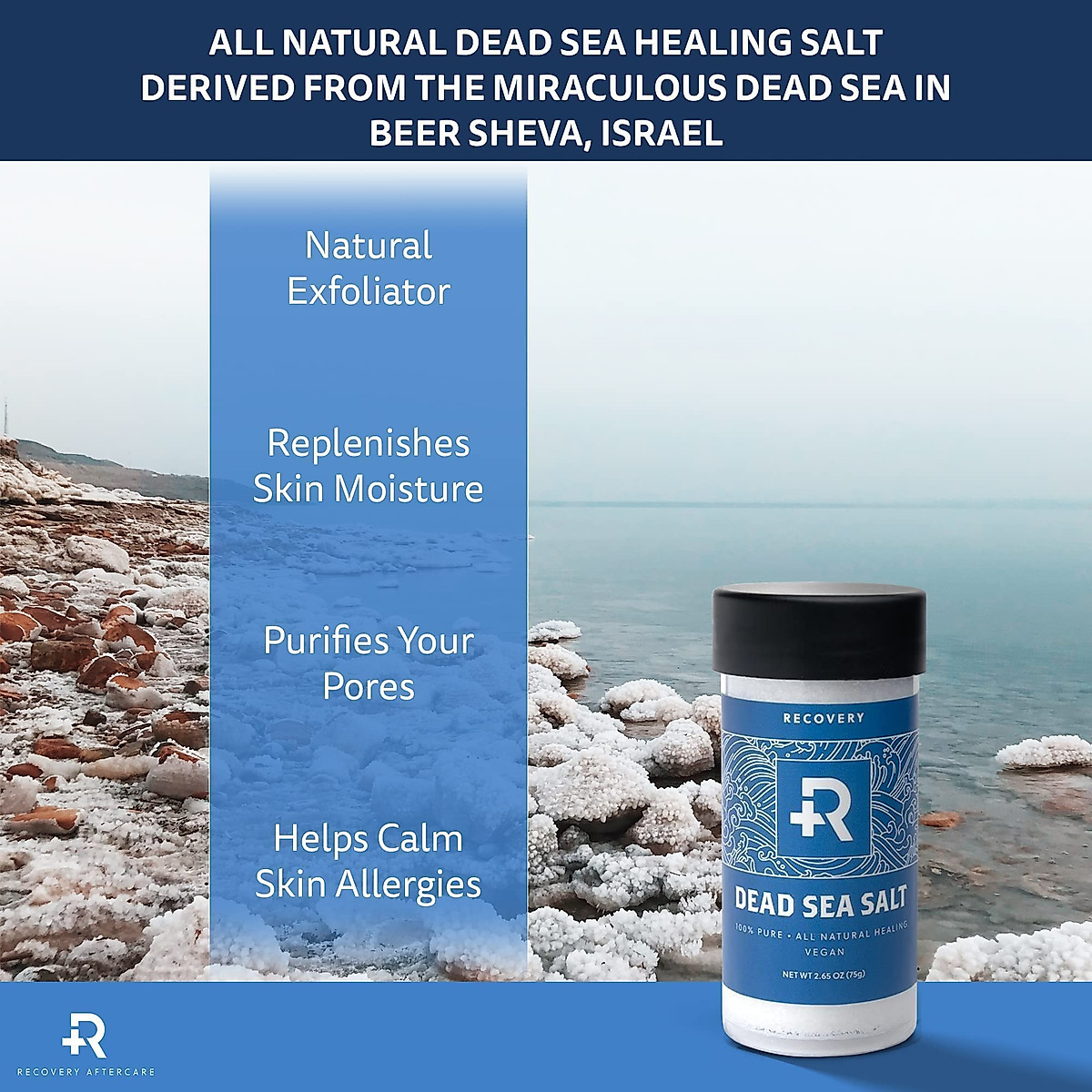 Recovery Piercing Aftercare Sea Salt From Dead Sea - All Natural, Soothing Healing Saline Solution