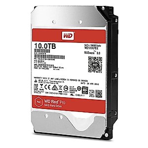 Western Digital 10TB WD Red Pro NAS Internal Hard Drive - 7200 RPM Class, SATA 6 Gb/s, CMR, 256 MB Cache, 3.5" - WD101KFBX (Old Version)