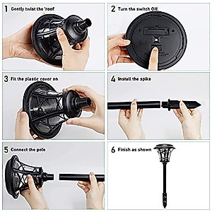 MAGGIFT 6 Pack 25 Lumen Solar Powered Pathway Lights, Super Bright SMD LED Outdoor Lights, Stainless Steel & Glass Waterproof Light for Landscape, Lawn, Patio, Yard, Garden, Deck Driveway, Warm White