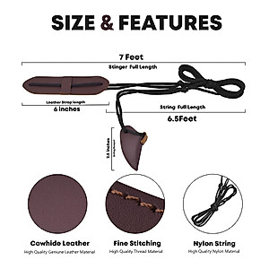 Ardour Crafts Leather Recurve Bow Stringers- Traditional Bow String Long Archery Tools Rope for Professionals Trainers and Beginners