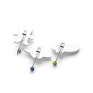 Mousehouse Gifts Set of Three Children's Kids Spaceman, Space Astronaut, Rocket Themed Single Wooden Coat Hooks Wall Hooks