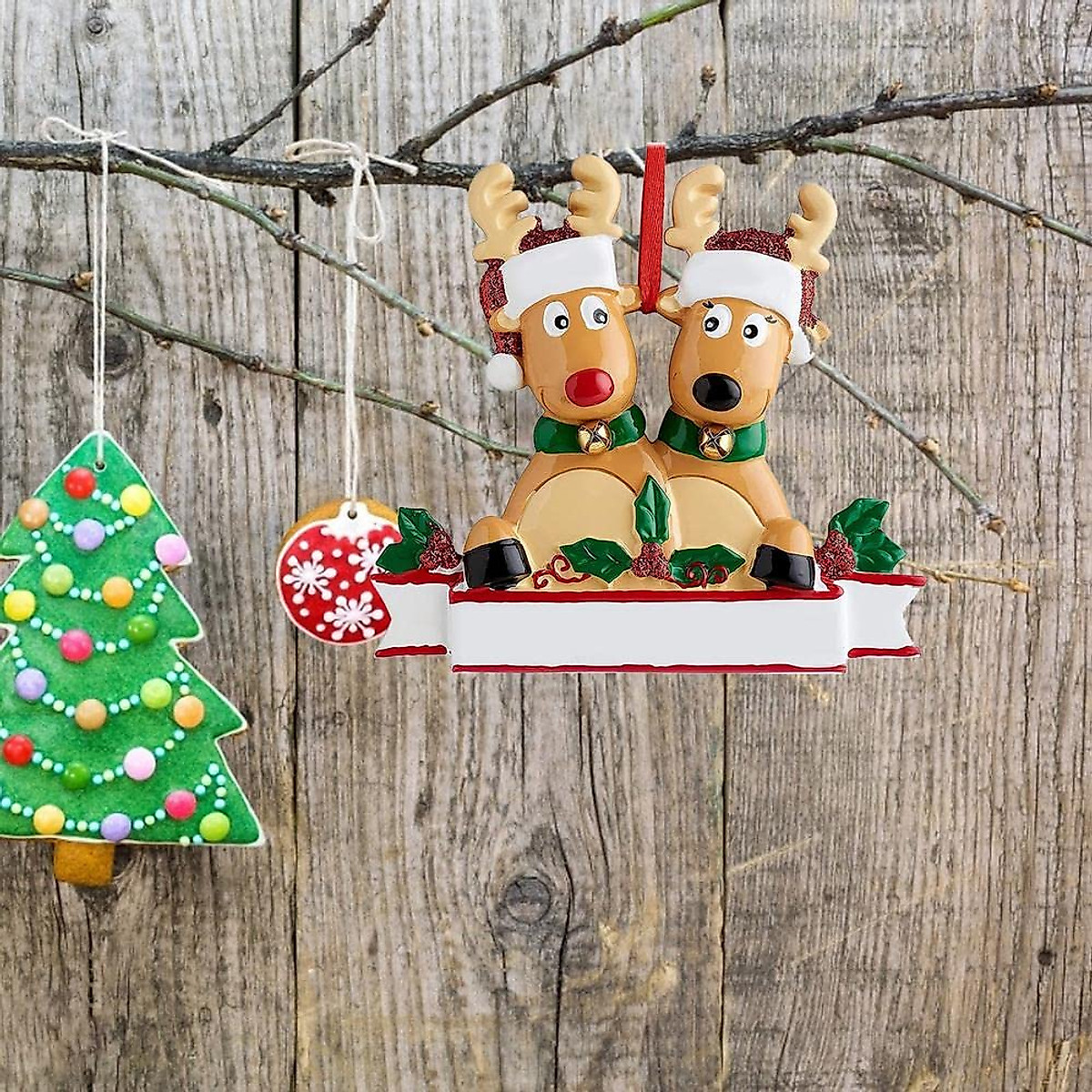 2023 Christmas Personalized Ornament Deer Families of 2, 3, 4, 5, 6 Personalized Xmas Ornament 2023 - Tree Hanging Ornaments Cute Winter Gift New Year Durable Xmas Home Decor
