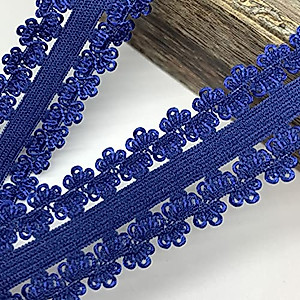 10/15/20/25mm 5yards Navy Blue Lace Trim Elastic Ribbon Fold Over Elastic Band for Sewing Lace Trim Waist Band