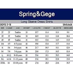 Spring&Gege Boys' Long Sleeve Dress Shirts Formal Uniform Woven Solid, White, 9-10 Years