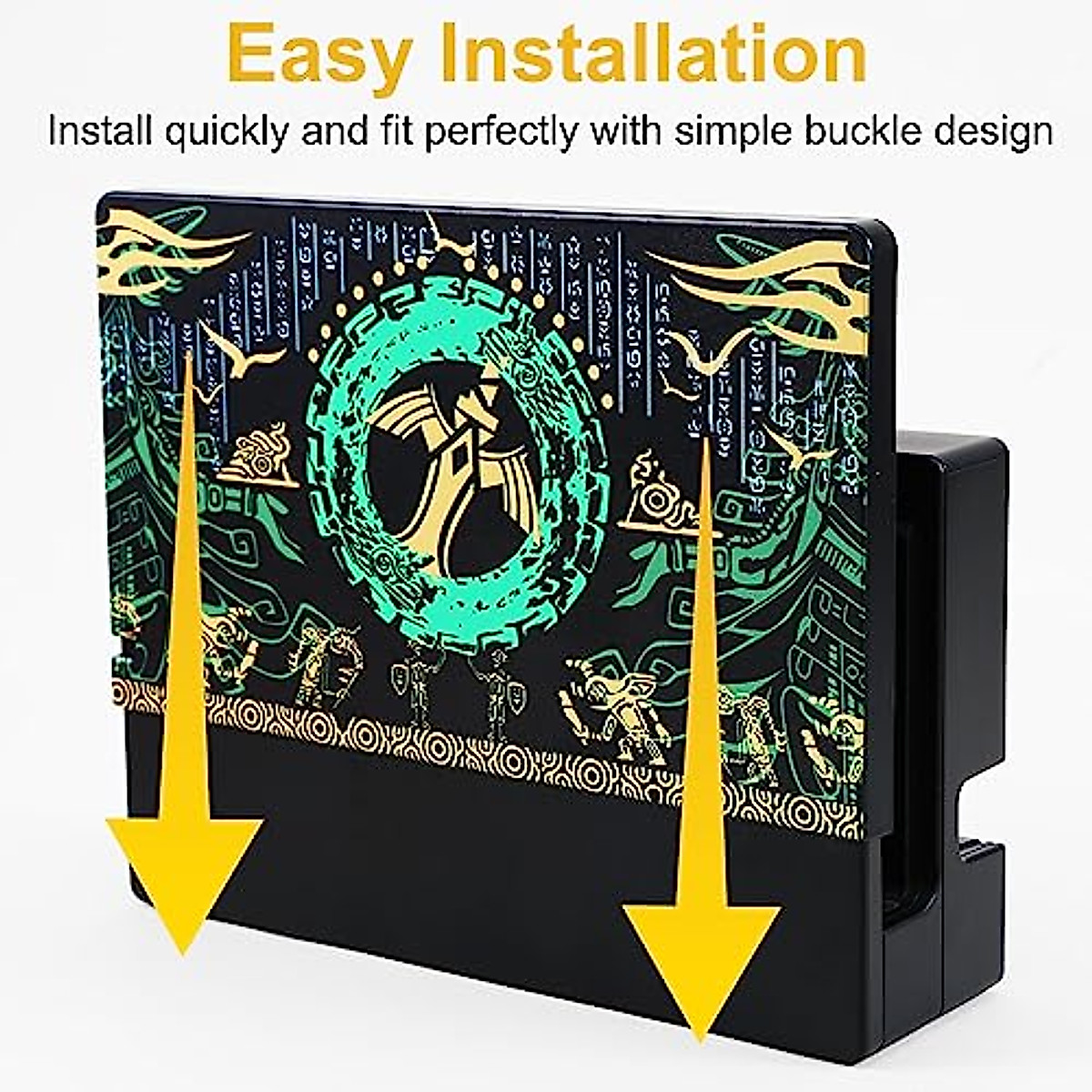 Yebowe Faceplate Cover for Nintendo Switch Charging Dock, Zelda Tears of The Kingdom Dock Cover, Anti Scratch Hard PC Shell Protective Panel for Switch Dock