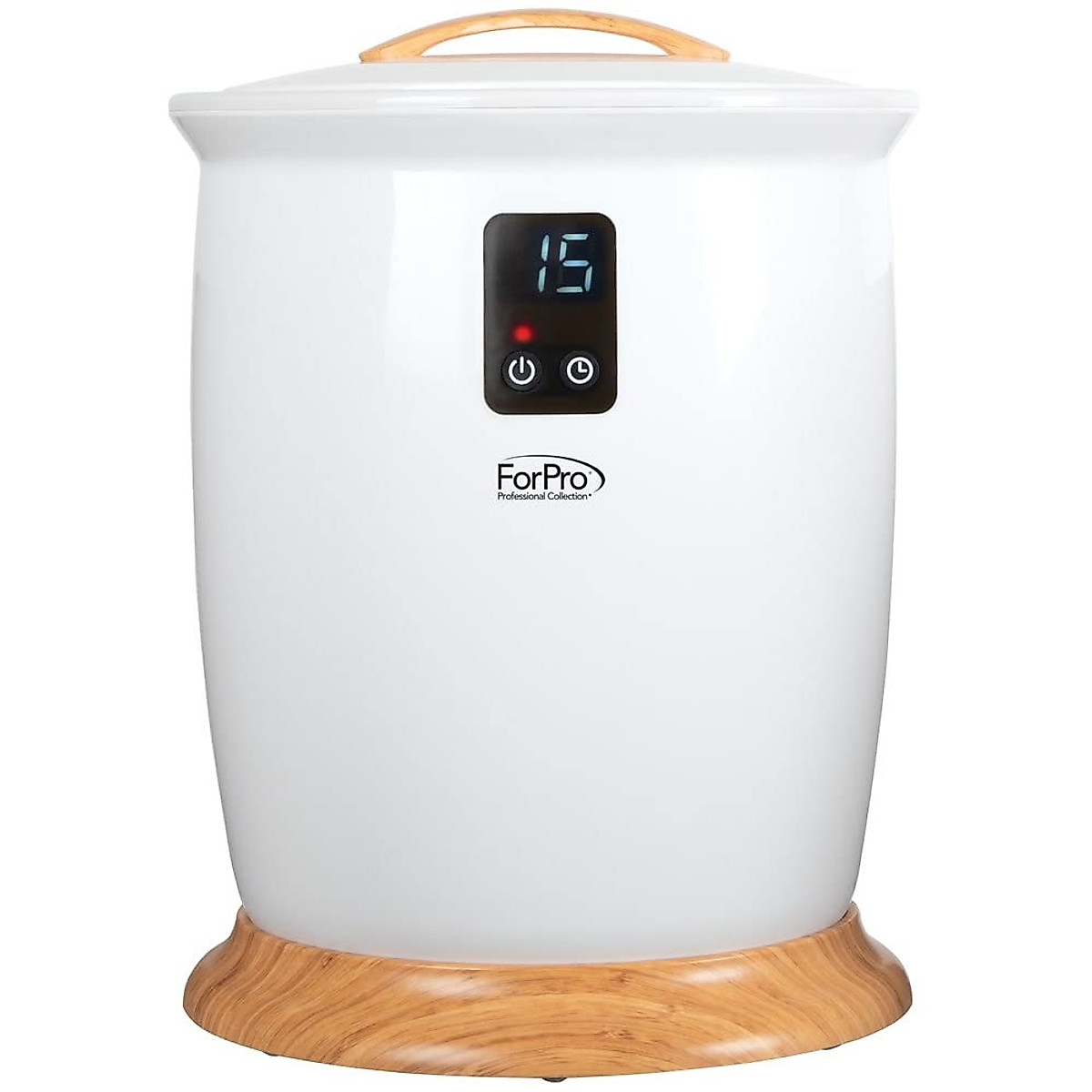 ForPro Luxury Towel Warmer, Extra Large Bucket-Style Hot Towel Warmer with Auto Shut Off, 4 Timer Settings for Home and Bathroom, White