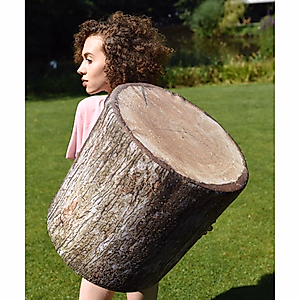 Delsit Woody Outdoor Pouf Ottoman - European Made Waterproof & Lightweight Round Seat - Stylish Home Decor & Living Room Furniture -Versatile Footrest & Seating for Indoor & Outdoor | Original Print