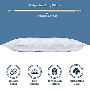 Luxury Premium Polyester Full Body Pillows for Adults - 3 Different Sizes for All!