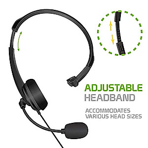 Cellet Wired Hands Free Headphones with 3.5mm Jack, Compatible to Computer Cellphone Headphone PC Skype Webinar Smart Phone Call Center Use Hands Free for delivery Man Truck Driver