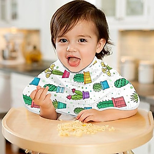 vvfelixl Lovely Green Cacti Burp Cloths for Baby Boy Girls Baby Washcloths Burp Rags 1 Pack