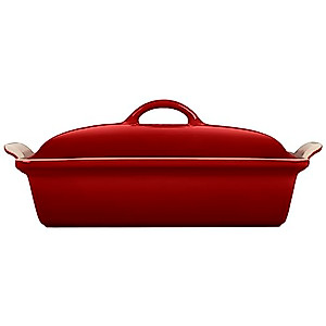 Le Creuset Stoneware Heritage Covered Rectangular Casserole, 4 qt. (12" x 9"), Cerise