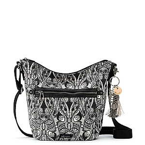 Sakroots Sequoia Small Crossbody, Black/White Soulful Desert