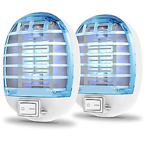 DNFAF Fly Trap for Indoors, Bug Zapper Indoor, Electronic Mosquitoes Killer Mosquito Zapper with Blue Lights for Living Room, Home, Kitchen, Bedroom, Baby Room, Office(2 Packs)