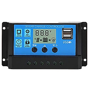 Solar Charge Controller 40A Automatic PWM LCD Solar Charging Regulator PV System Connection with Dual USB Output