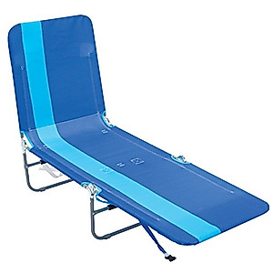 RIO beach Portable Folding Backpack Beach Lounge Chair with Backpack Straps and Storage Pouch, Blue Stripe, ·72“ x 22“ x 10"