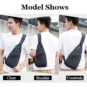 Tealots Sling Bag Small Crossbody Chest Bag, Anti-Thief Personal Pocket Bag, Shoulder Backpack Travel Daypack for Men Women (Dark Grey)