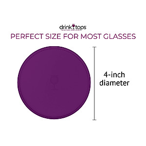 Drink Tops Tap and Seal Outdoor Drinking Glass Cover - Gently Suctions to Glasses to Keep Particles Out & Reduce Splashing - Perfect for Wine Glasses, Coffee/Tea Mugs & Glasses - Vintage Pinot