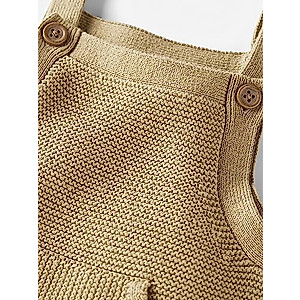 little planet by carter's unisex-baby Organic Cotton Sweater Knit Overalls, Camp Khaki, 3 Months