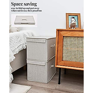 StorageWorks 3-Pack Storage Baskets for Shelves + 2-Pack Decorative Storage Boxes