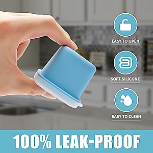 [8 Pack, 2 oz] Salad Dressing To Go Containers, Small Silicone Sauce Cups with Leakproof Lids For Lunch Boxes, Picnics, Travel