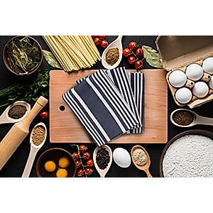 Urban Villa Kitchen Towels (20x30 Inches 6 Pack) Extra Large Premium Dish Towels for Kitchen Blue & White Dish Cloths Highly Absorbent 100% Cotton Kitchen Hand Towels with Hanging Loop Tea Towels