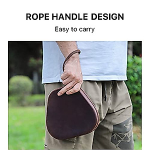 Genuine Leather Case for Airpods Max,Hiram Crazy Horse Cowhide Leather Portable Travel Case for Airpods Max,Headphone Cases for AirPods Max Carrying Case(Coffee)