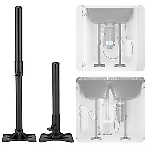 IRONWALLS Undermount Sink Brackets, 2PCS 17.7”-29.5”/45-75cm Height Steel Kitchen Sink Cabinet Support Poles Adjustable, Drilling Free Sink Repair Kit for Kitchen, Bathroom