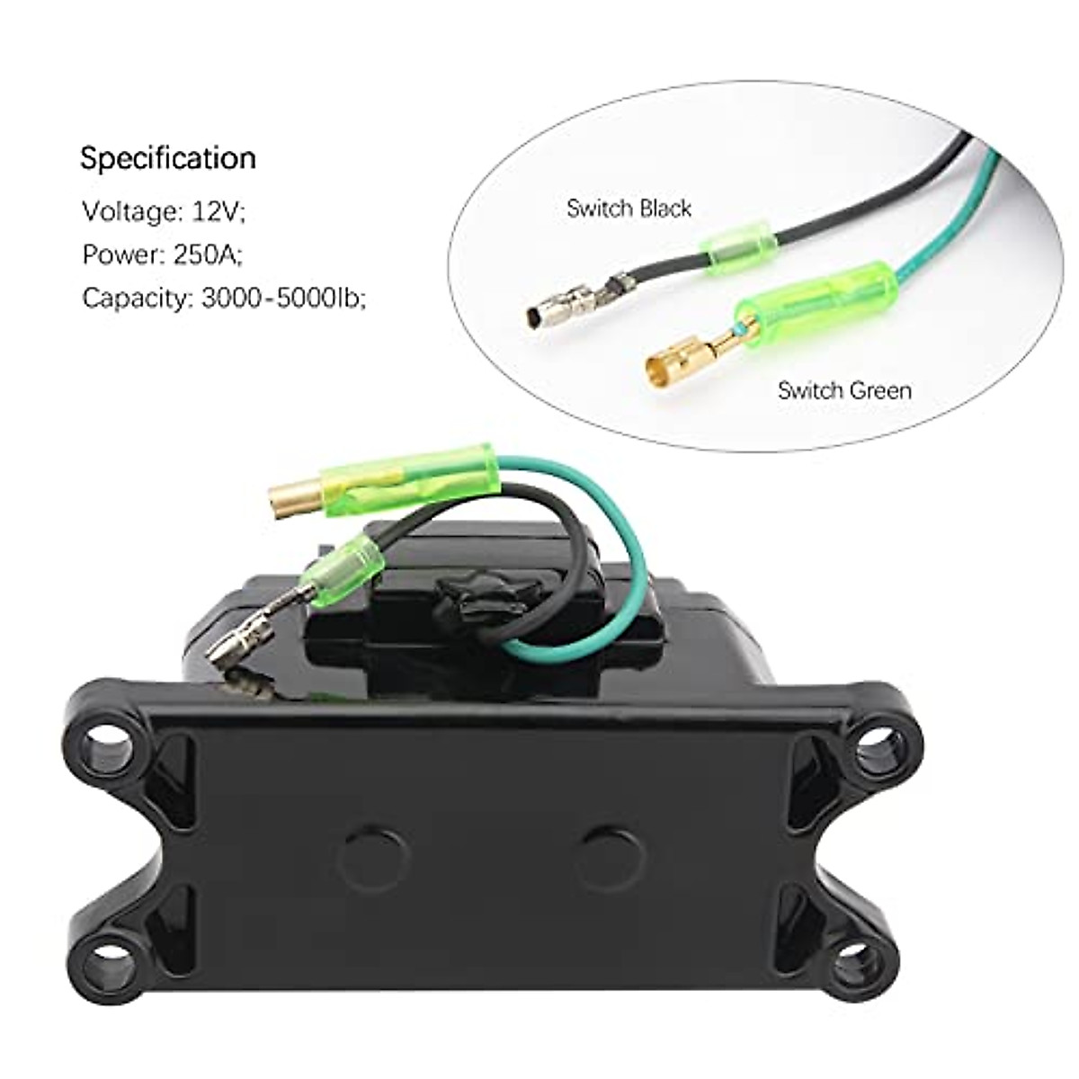 Winch Solenoid 12V Winch Solenoid Relay Contactor for ATV UTV 3000-5000lbs 4WD 4x4 Winches Winch Replace Number 63070 62135 74900 2875714 70715