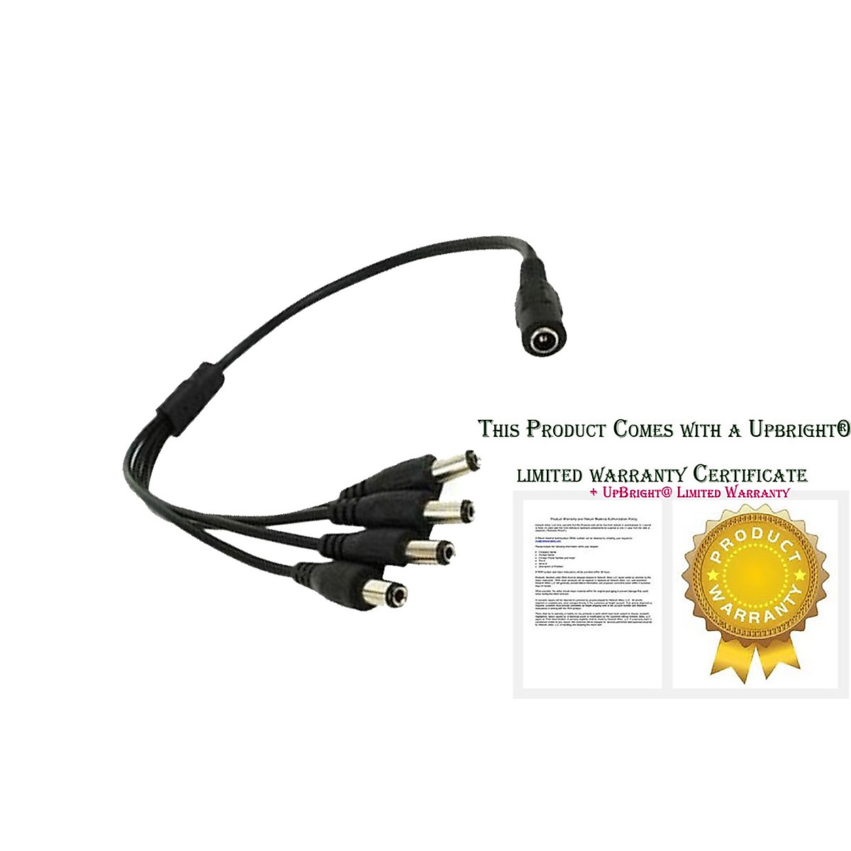 UpBright 4-Way + 8-Way Splitter 12V 5A AC/DC Adapter for Q-See QSS1250A QM6006B-4 5Amp 12VDC Security Camera CCTV Lorex MCB7051 LBC7051 LC7051 Color CCD Bullet Dome Cam 12VDC 5000mA 60W Power Supply