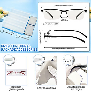 WEMOOTANTS 4 Pack Blue Light Blocking Reading Glasses 1.5 Men Women Glare UV Filter Blocker Readers 1.0 1.25 1.5 1.75 2.0 2.25 2.5 2.75 3.0 3.5 4.0 Black, 1.50