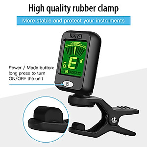 JOYO JA-03B Bass Guitar Headphone Practice and JT-09 Tuner with Guitar Capo Bundle