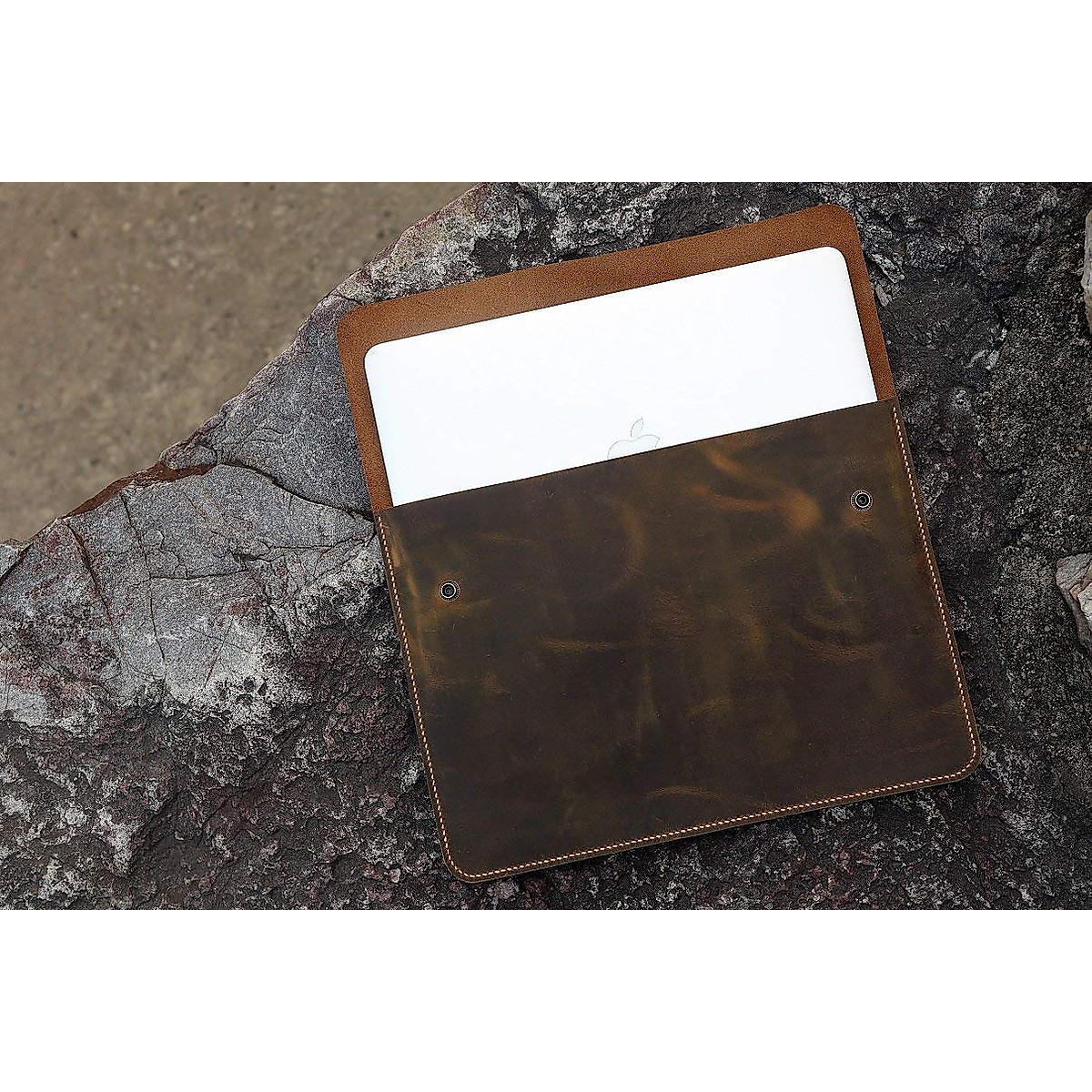 Vintage retro leather new 2023 macbook pro 13 14 15 16 inch sleeve case / 2023 macbook air 15 13 leather bag cover MAC05SF-B