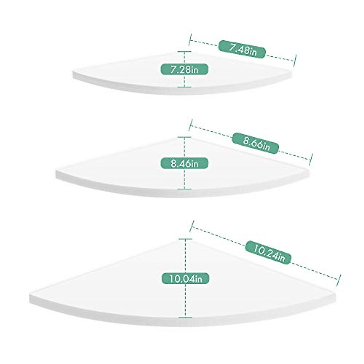 Ejoyous Floating Corner Shelves Set of 3, Modern White Display Shelf Wall Mount Storage Rack Organizer Decorative Shelving Unit for Home Living Room Bathroom Kitchen