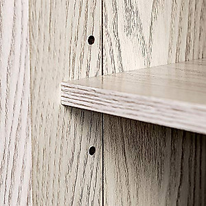 Walker Edison Wren Classic White Wash TV Console for 65 + Inch Television Fireplace Entertainment Center, 58 Inch