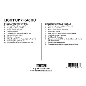 DecoSet® Pokemon Light Up Pikachu Cake Topper, 4 - Piece Decoration Set, Birthday Decorations For All Size and Shape Cakes