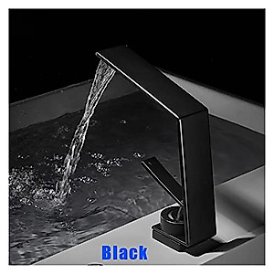 MUOBSBJRX Waterfall Bathroom Faucets Brass White Basin Taps Water Sink Faucet Creative Deck Mounted Mixer Tap for Bath Kitchen (Color : Chrome2)