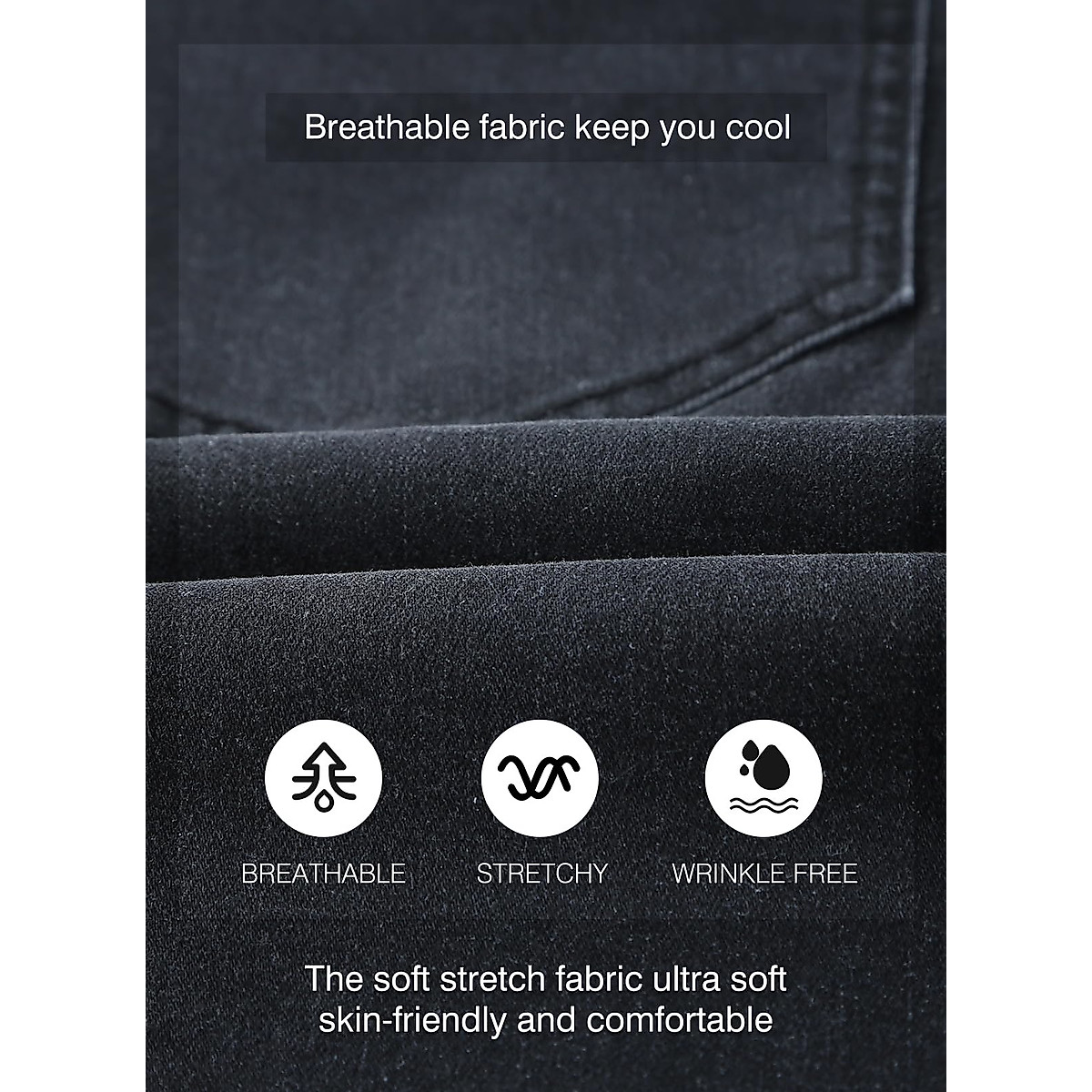 JMIERR Mens Shorts Casual Denim Stretch Slim Fit Washed Distressed Rolled Ripped Jean Shorts for Men US 36(L) Model B Black