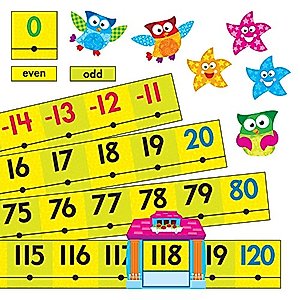 TREND enterprises, Inc. Owl-Stars! Number Line -20 to 120 Bulletin Bd. Set