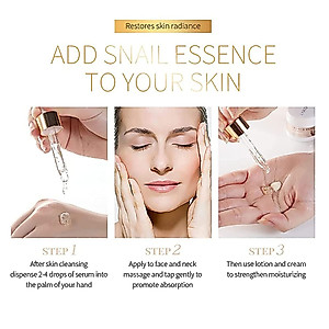24k Gold Collagen Booster Serum, Snail 24k Gold Face Serum, 24k Gold Snail Serum, Snail Essence Face Cream Moisturizer, Facial Serum Anti Aging with Collagen Booster (2pcs)