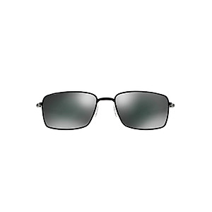 Oakley Men's OO4075 Square Wire Rectangular Sunglasses, Polished Black/Black Iridium, 60 mm