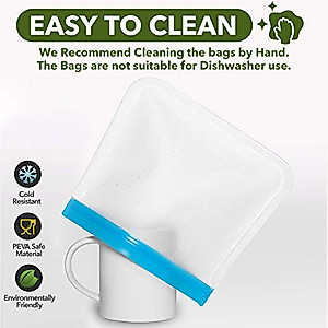 Greenzla Reusable Food Storage Bags – 12 Pack BPA FREE Freezer Bags (4 Reusable Gallon Bags & 4 Reusable Sandwich Bags & 4 Reusable Snack Bags), EXTRA THICK & Leakproof Reusable Lunch Bags for Food