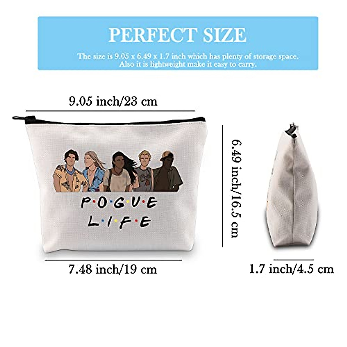 GJTIM Outer Pogue Zipper Pouch OBX North Carolina Friends John B JJ Pope Kiara Makeup Bag for Women