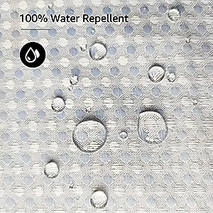 VEGA U Waffle Texture Shower Curtain for Bathroom, Geometry Themed with Small Polka Dot Design Bath Decor with Hooks, 72x72 Inch (Navy Blue)